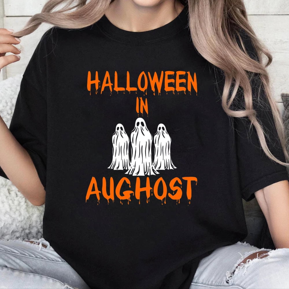 100% Cotton Unisex Halloween in August Summer Scary Ghost Party Costume ...