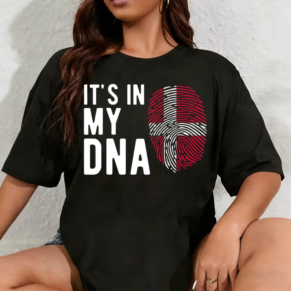 100% Cotton Unisex It's in My DNA Denmark Flag Danish Gift T-Shirt ...