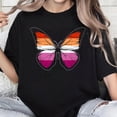 100% Cotton Unisex Lesbian Pride Butterfly Elegant and Colorful Symbol ...
