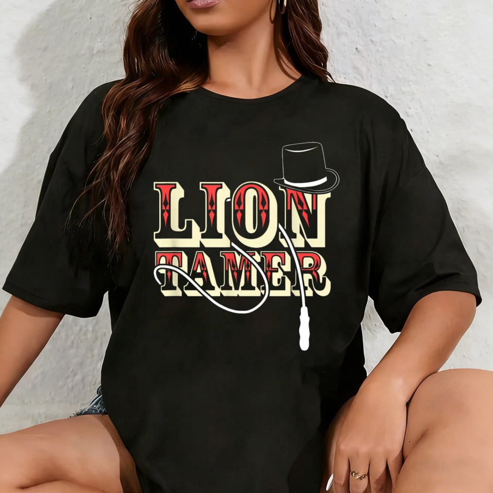 100% Cotton Unisex Lion Tamer Funny Wild Cat Animal Circus Apparel T ...
