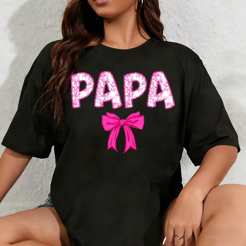100% Cotton Unisex Papa Birthday Squad Matching Pink Bow Family ...