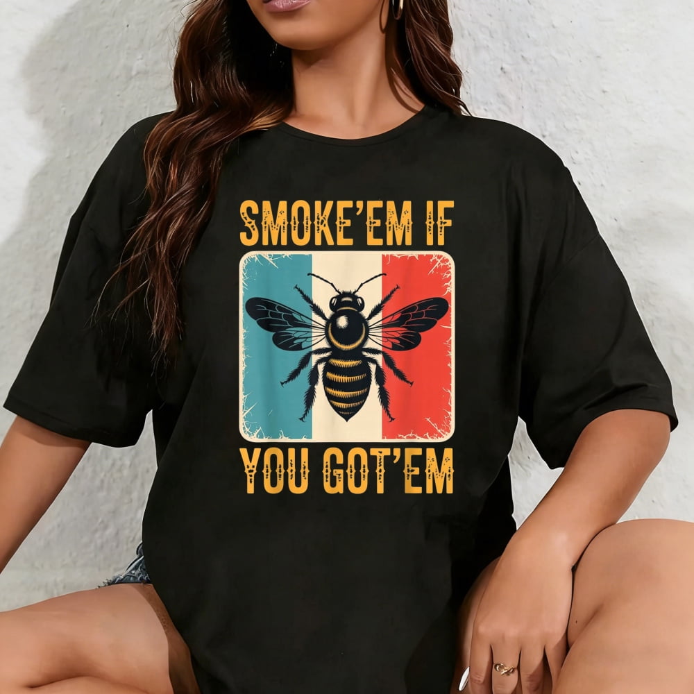 100% Cotton Unisex Smoke'em Beekeeper Honeybee Apiary Bees Beekeeping T ...