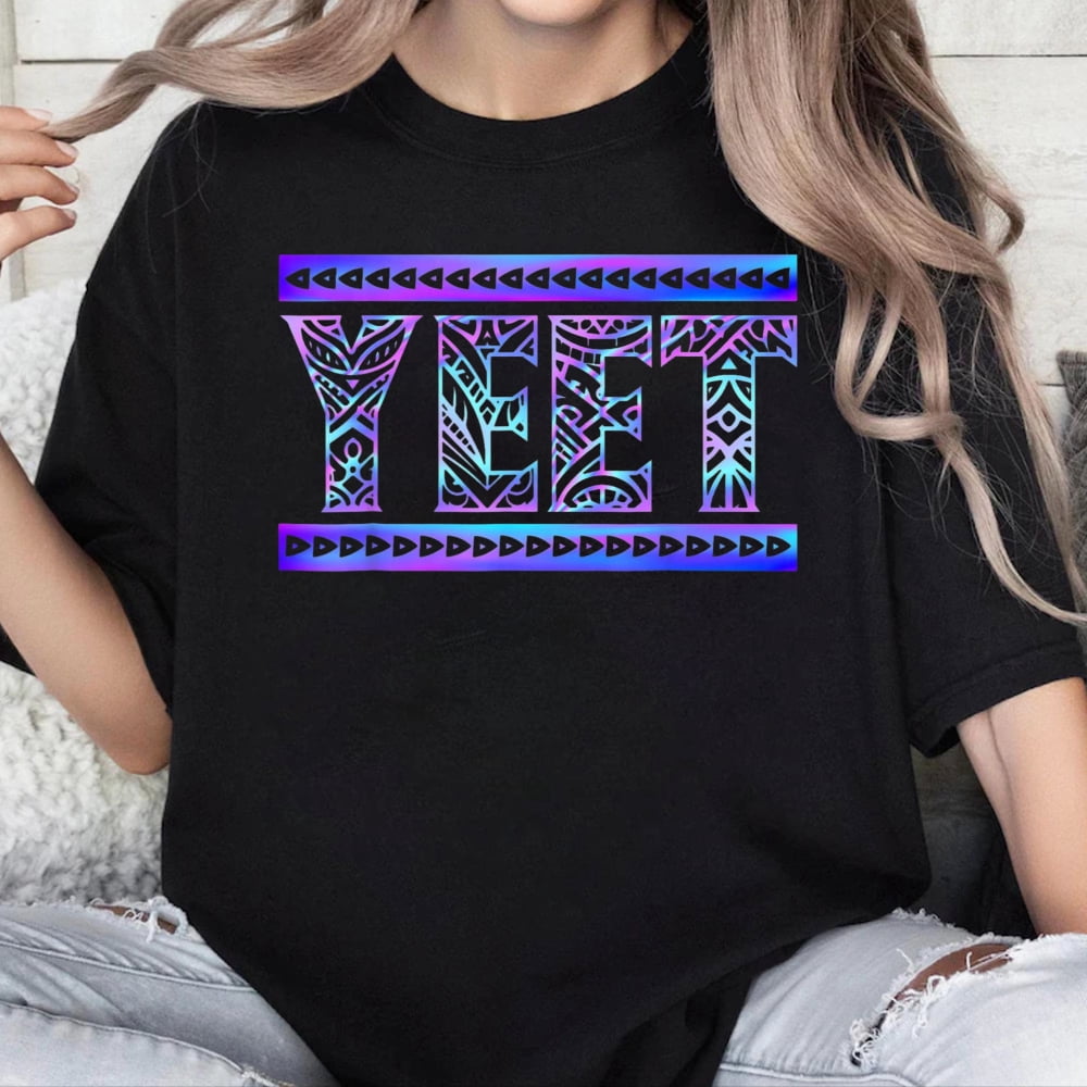 100% Cotton Unisex Yeet Tribal Art Funny Quote for Men Boys Kids Women ...