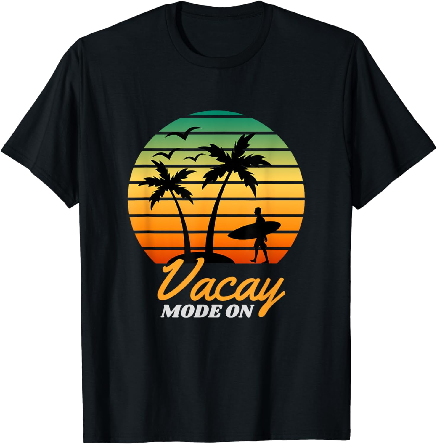 100% Cotton Vacay Mode On, Retro Sunset Summer Vacation Family ...