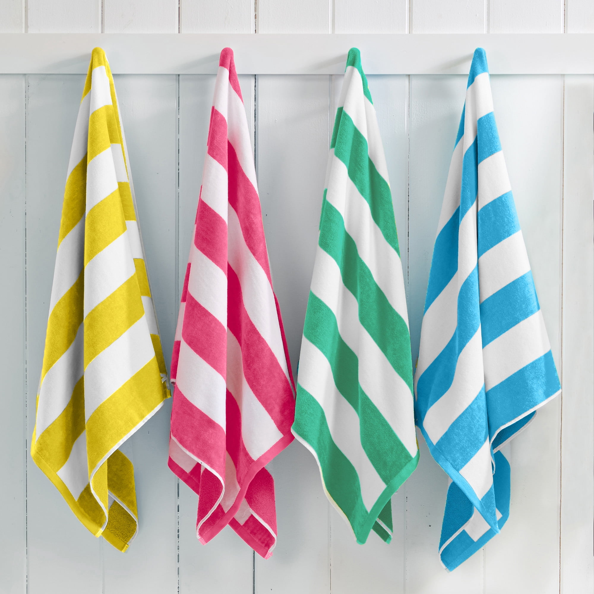 100% Cotton Cabana Striped Beach & Pool Towels (4 Pack - 30