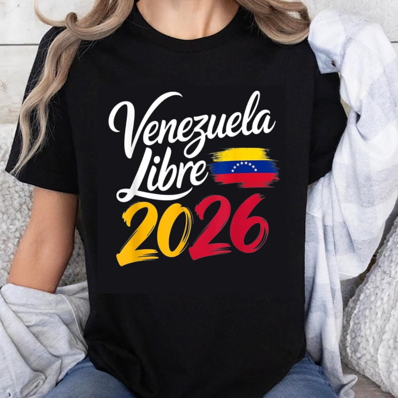 100% Cotton Venezuela Libre 2026 Flag Design Patriotic National Pride T ...