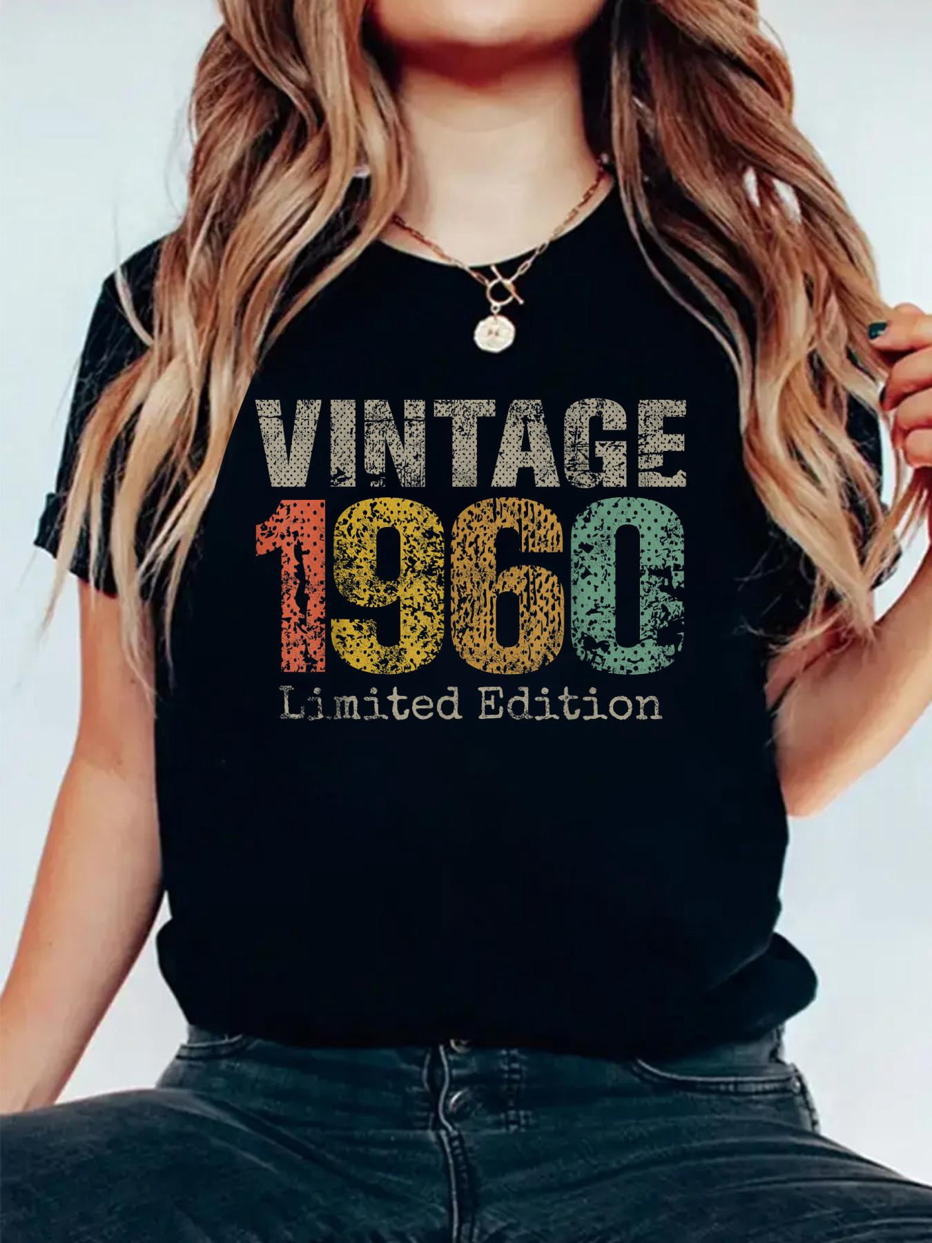 100% Cotton Vintage 1960 Text 66th Birthday Gift Men Women 66 Year Old ...