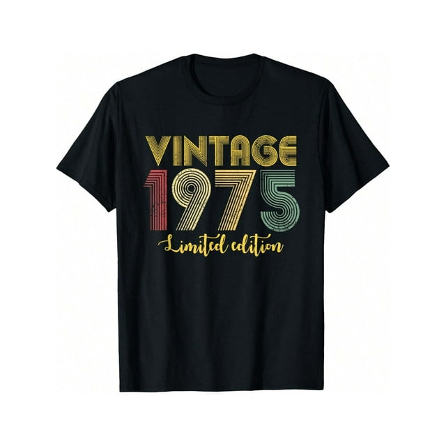 100% Cotton Vintage 1975 Limited Edition 50 Years Old 50th Birthday T-Shirt - Walmart.com