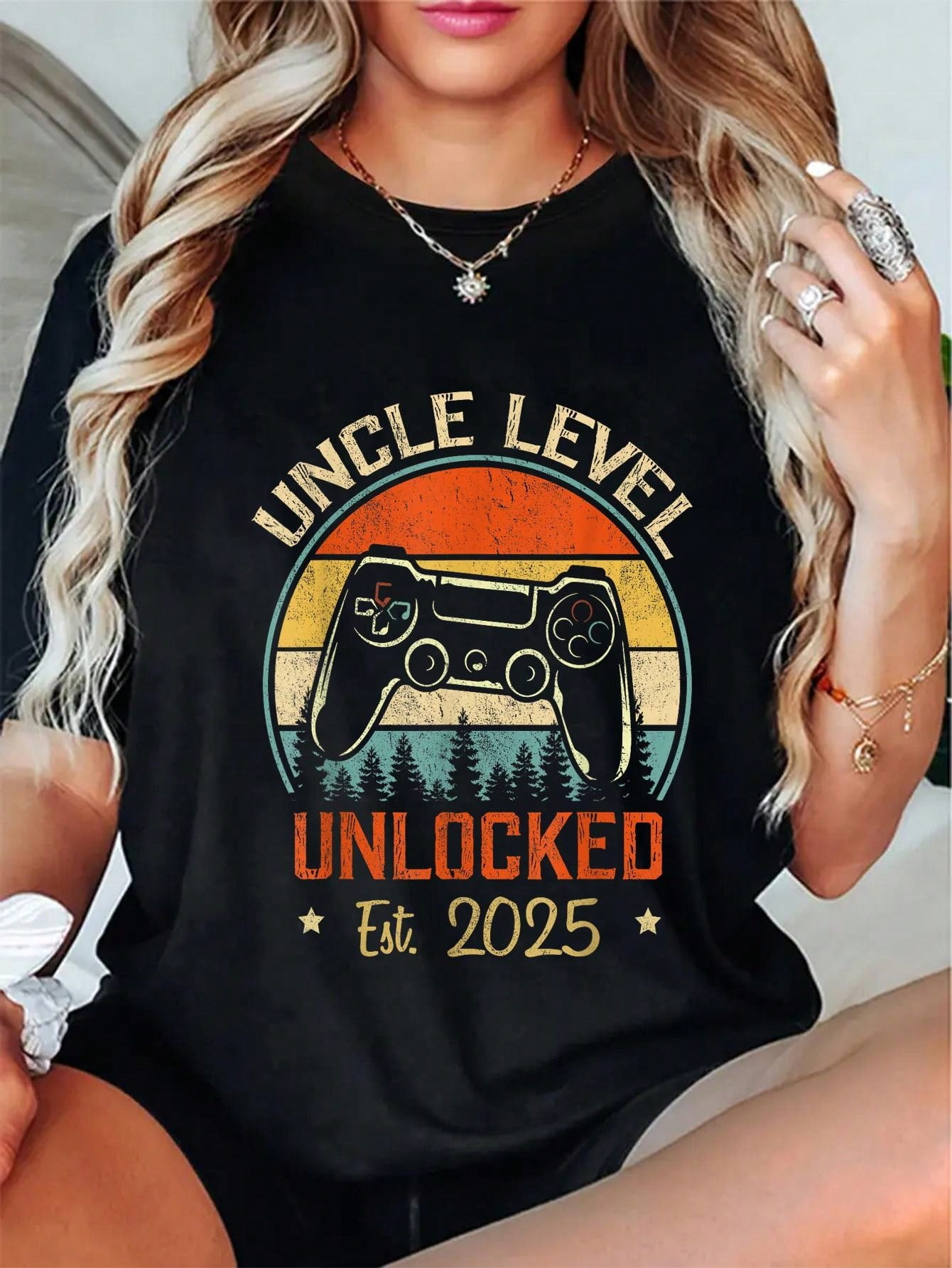 100% Cotton Vintage Leveled Up To Uncle - Uncle Level Unlocked Est. 2025 T-Shirt - Walmart.com