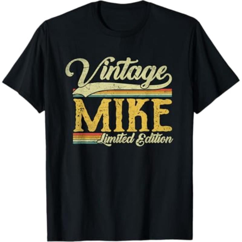 100% Cotton Vintage Mike Name Saying For Men Funny Mike T-Shirt Golf ...