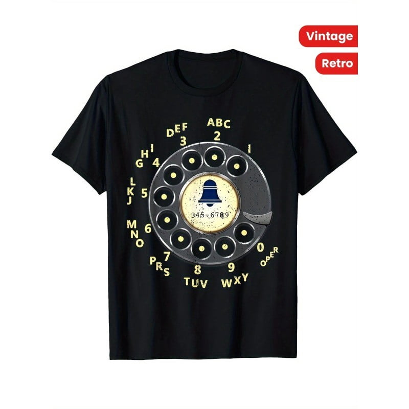 100% Cotton Vintage Retro Rotary Dial Telephone T-Shirt Golf Gift T ...