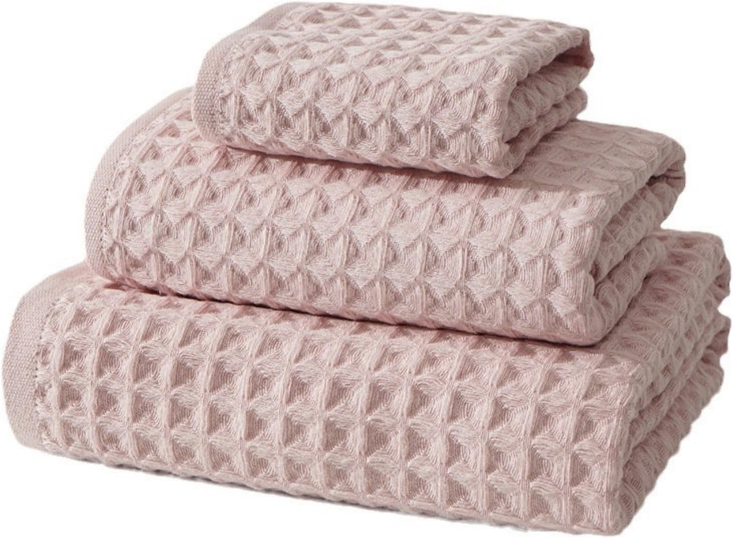 100% Cotton Waffle Bath Towels for Bathroom, Soft Waffle Weave Towel ...