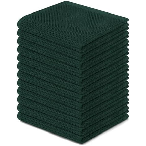 100% Cotton Waffle Weave Kitchen Dish Cloths, Ultra Soft Absorbent ...
