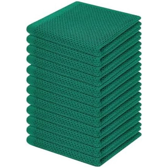 100% Cotton Waffle Weave Kitchen Dish Cloths, Ultra Soft Absorbent ...