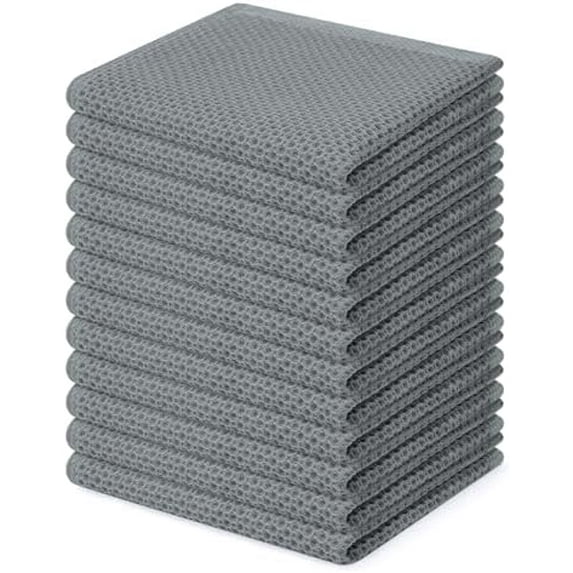 100% Cotton Waffle Weave Kitchen Dish Cloths, Ultra Soft Absorbent ...