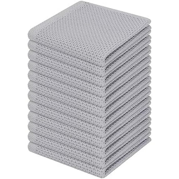 100% Cotton Waffle Weave Kitchen Dish Cloths, Ultra Soft Absorbent ...