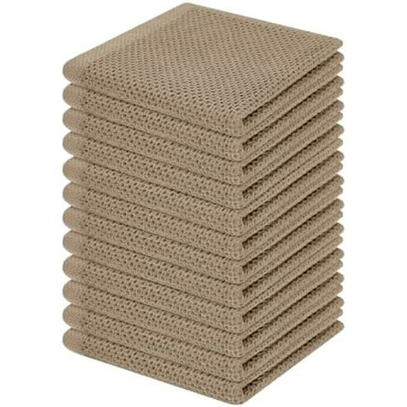 100% Cotton Waffle Weave Kitchen Dish Cloths, Ultra Soft Absorbent ...
