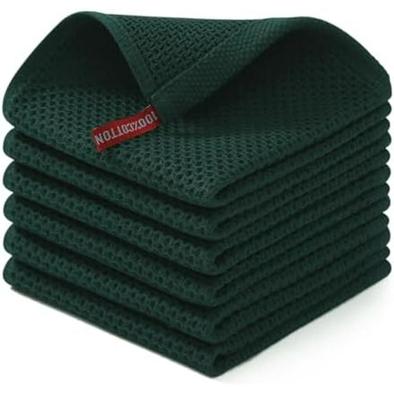 100% Cotton Waffle Weave Kitchen Dish Cloths, Ultra Soft Absorbent ...