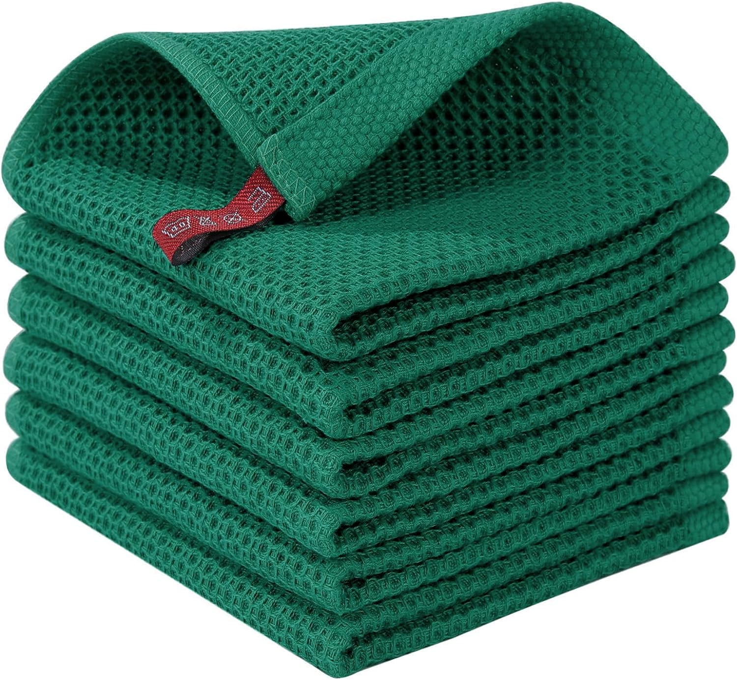 100% Cotton Waffle Weave Kitchen Dish Cloths, Ultra Soft Absorbent ...