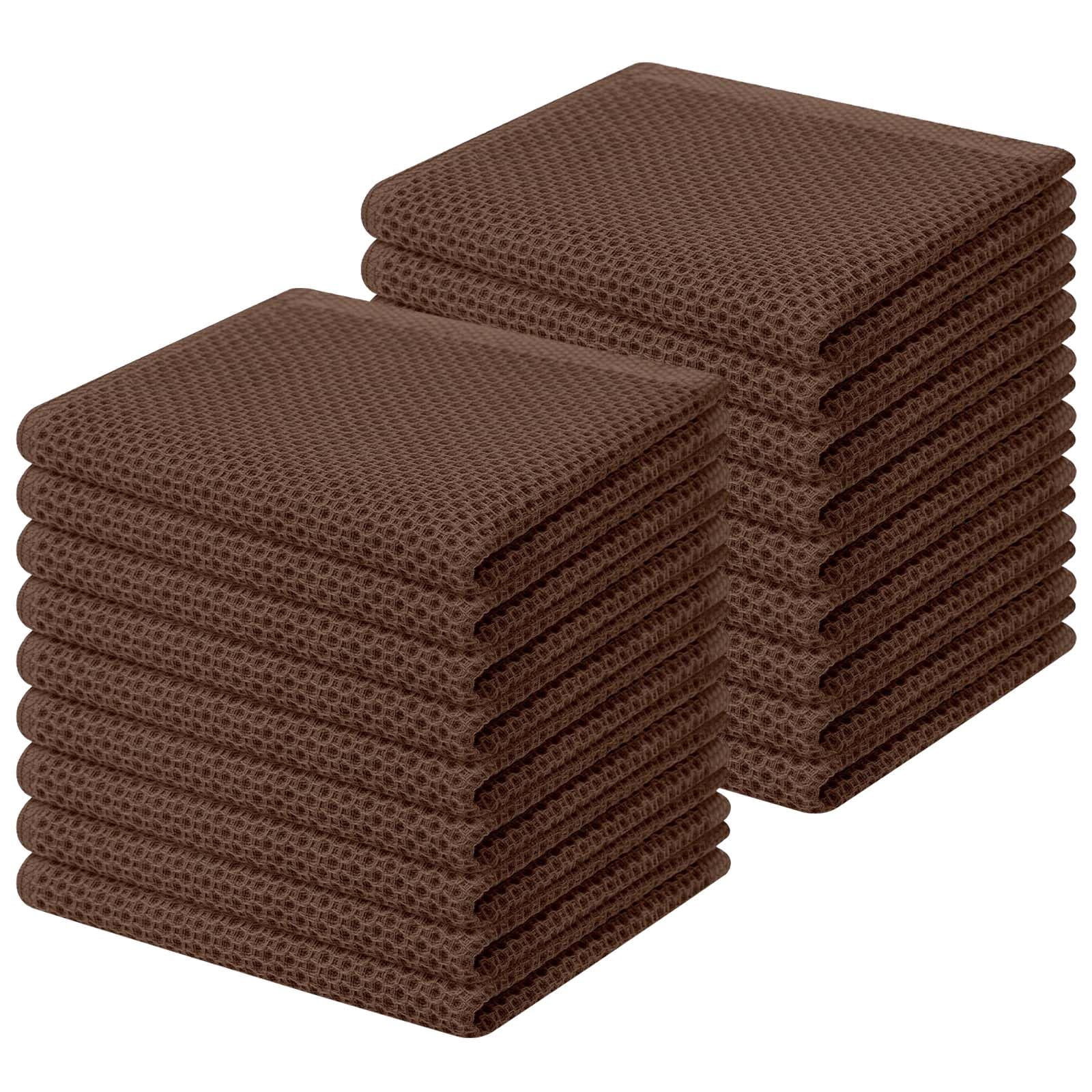 100% Cotton Waffle Weave Kitchen Dish Cloths, Ultra Soft Absorbent ...