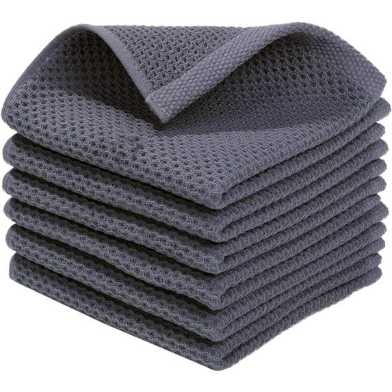 100% Cotton Waffle Weave Kitchen Dish Cloths, Ultra Soft Absorbent ...