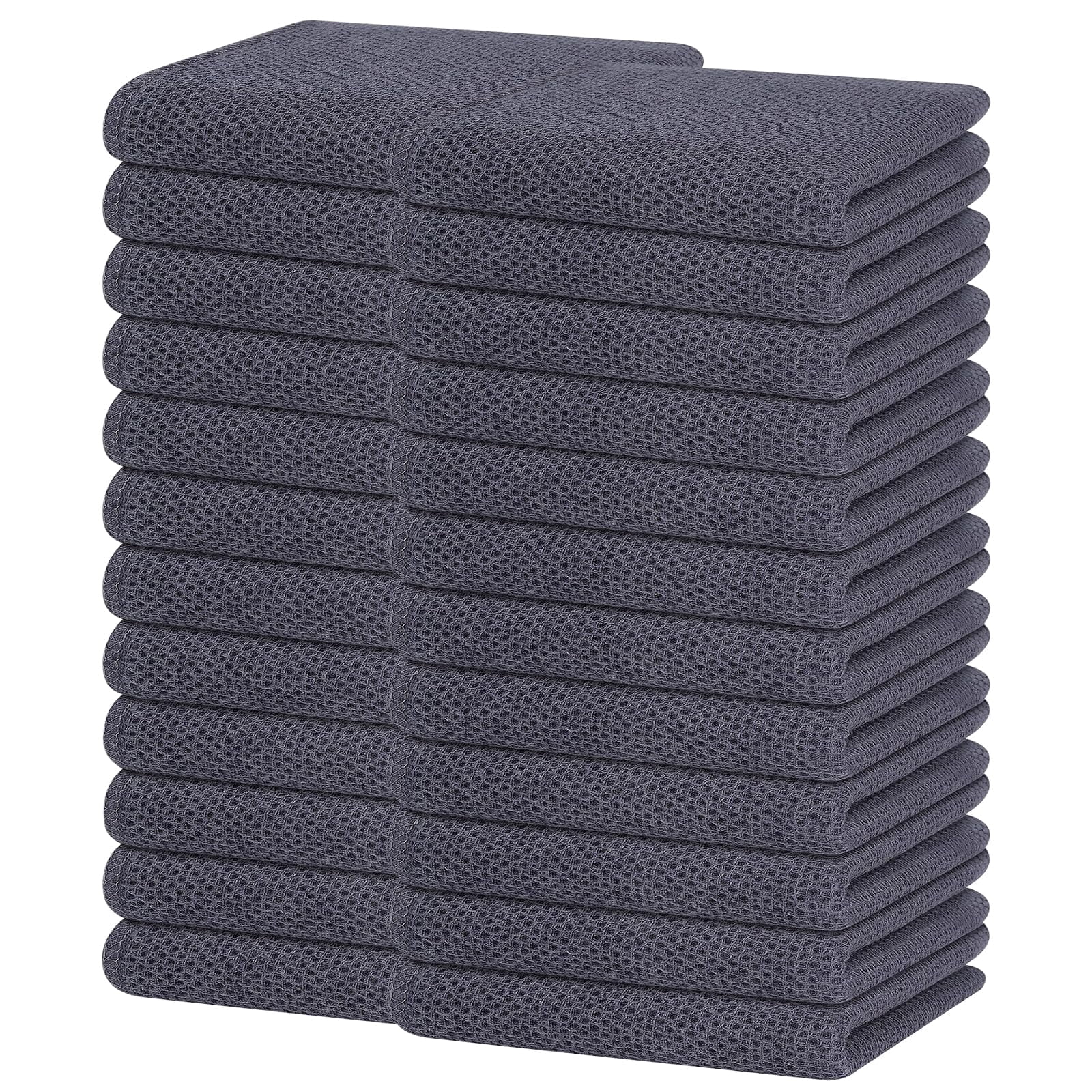 100% Cotton Waffle Weave Kitchen Dish Cloths, Ultra Soft Absorbent ...