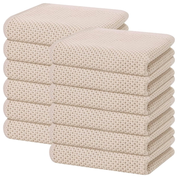 100% Cotton Waffle Weave Kitchen Dish Cloths, Ultra Soft Absorbent ...