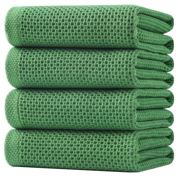 100% Cotton Waffle Weave Kitchen Dish Cloths, Ultra Soft Absorbent ...