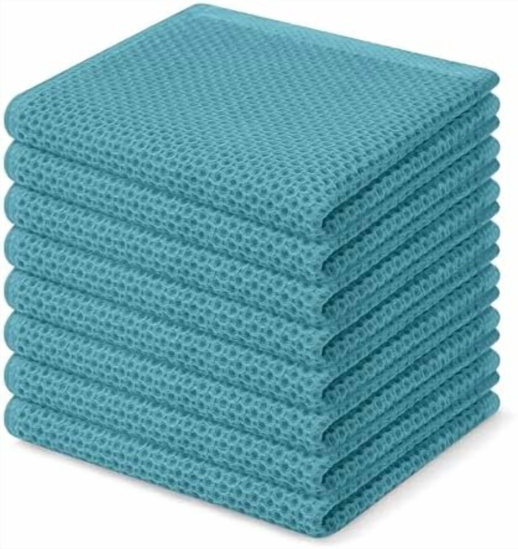 100% Cotton Waffle Weave Kitchen Dish Cloths, Ultra Soft Absorbent ...