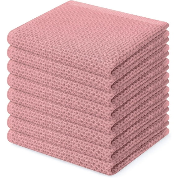 100% Cotton Waffle Weave Kitchen Dish Cloths, Ultra Soft Absorbent ...