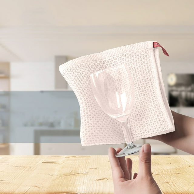 100% Cotton Waffle Weave Kitchen Dish Cloths, Ultra Soft Absorbent ...