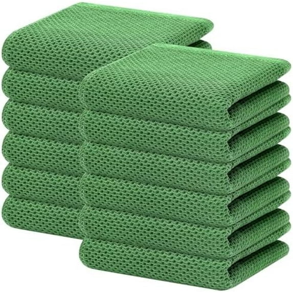 100% Cotton Waffle Weave Kitchen Dish Towels, Ultra Soft Absorbent ...