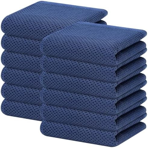 100% Cotton Waffle Weave Kitchen Dish Towels, Ultra Soft Absorbent ...