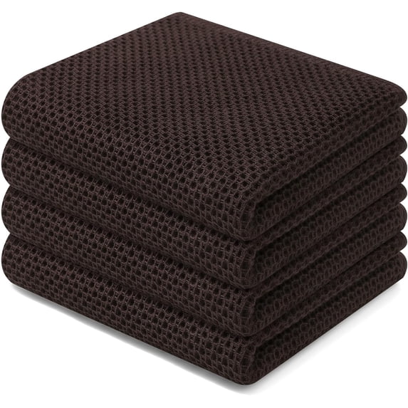 100% Cotton Waffle Weave Kitchen Dish Towels, Ultra Soft Absorbent ...