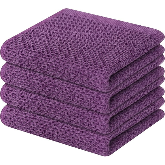 100% Cotton Waffle Weave Kitchen Dish Towels, Ultra Soft Absorbent ...