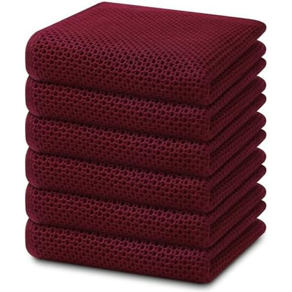 100% Cotton Waffle Weave Kitchen Dish Towels, Ultra Soft Absorbent ...