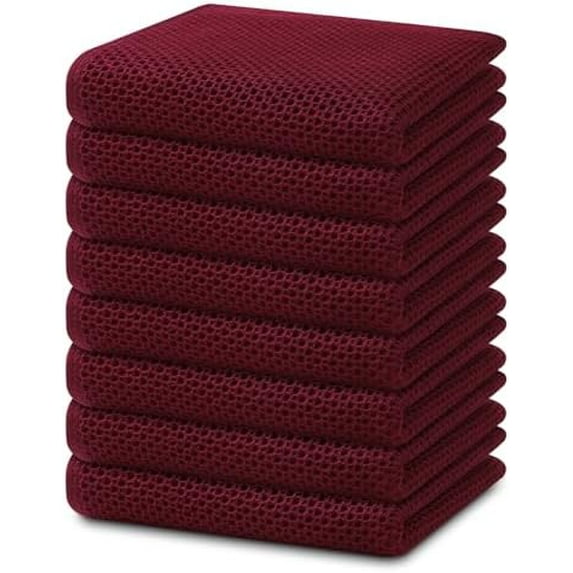 100% Cotton Waffle Weave Kitchen Dish Towels, Ultra Soft Absorbent ...
