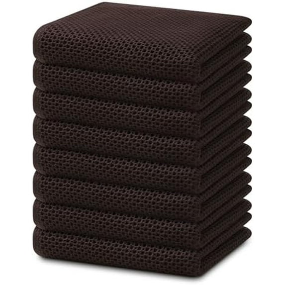 100% Cotton Waffle Weave Kitchen Dish Towels, Ultra Soft Absorbent ...
