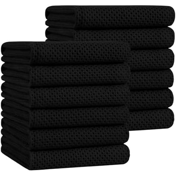 100% Cotton Waffle Weave Kitchen Dish Towels, Ultra Soft Absorbent ...