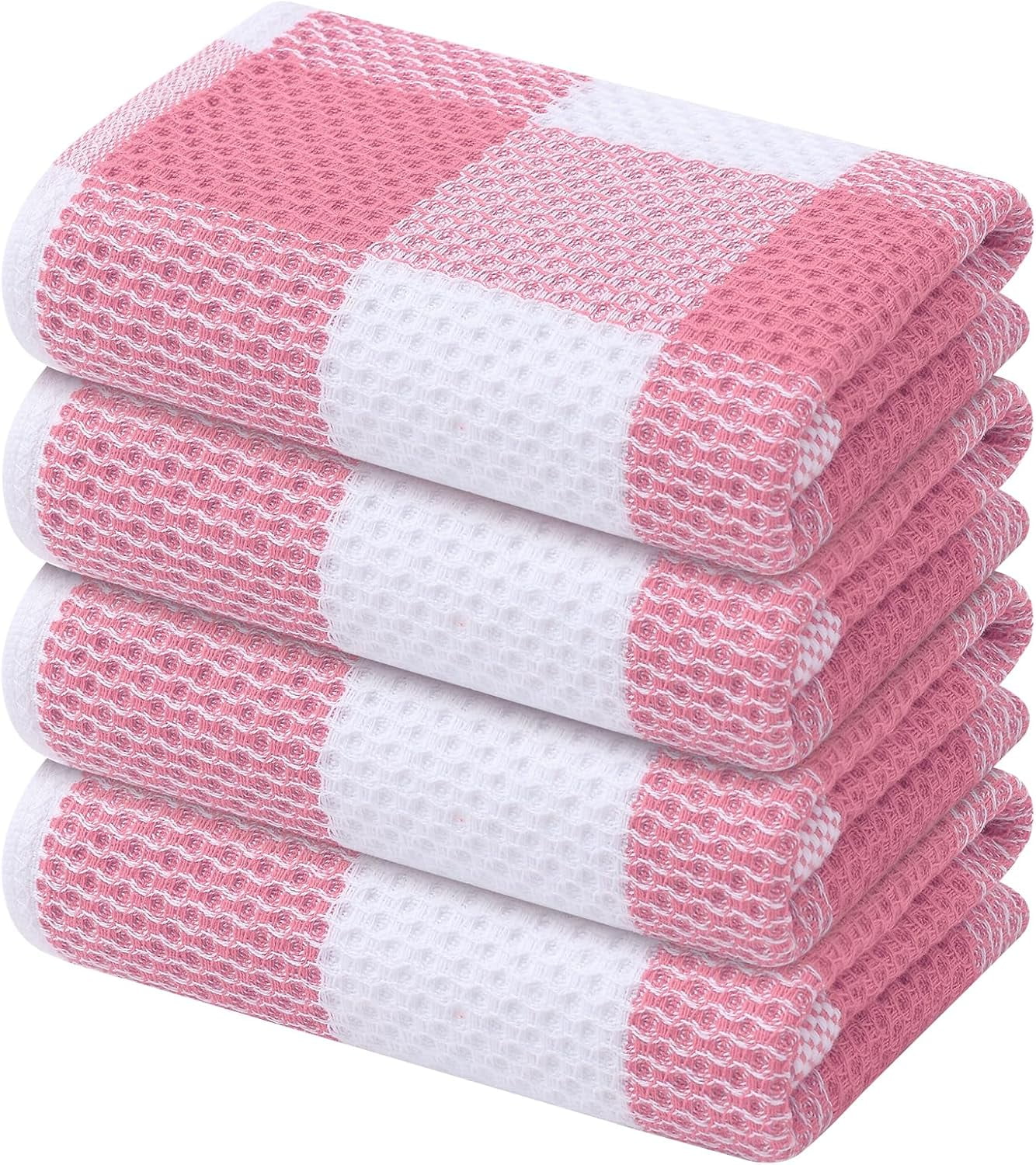 100% Cotton Waffle Weave Kitchen Towels, 13 x 28 Inches, Super Soft ...