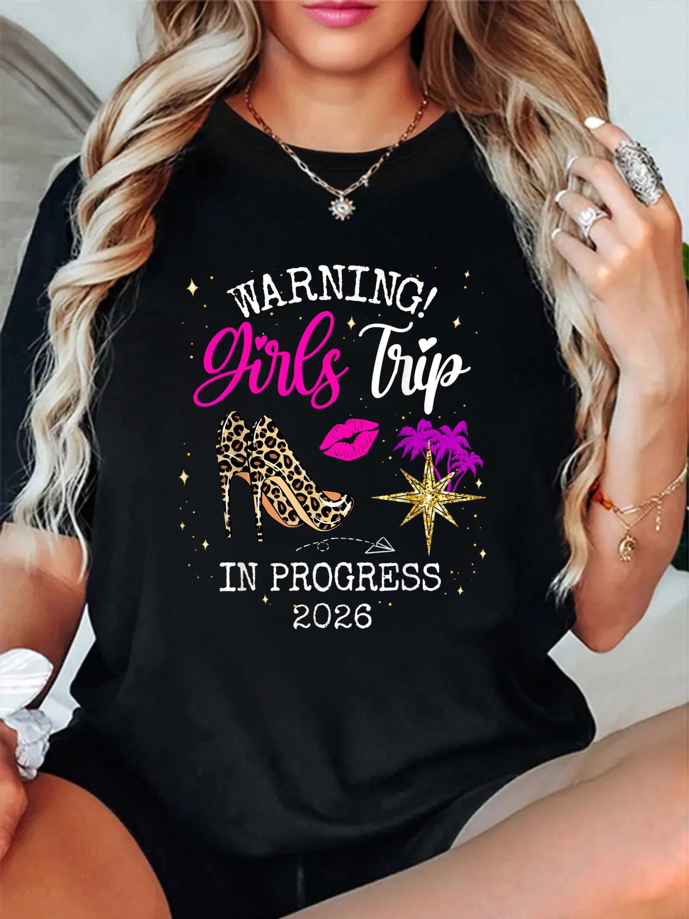 100% Cotton Warning Girls Trip in Progress 2026 Vegas Weekend Vacation ...