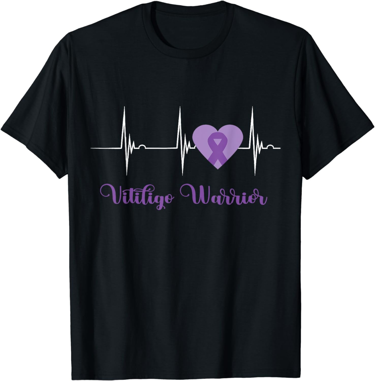 100 Cotton Warrior Vitiligo Day Heartbeat Ekg Pulse Vitiligo Awareness