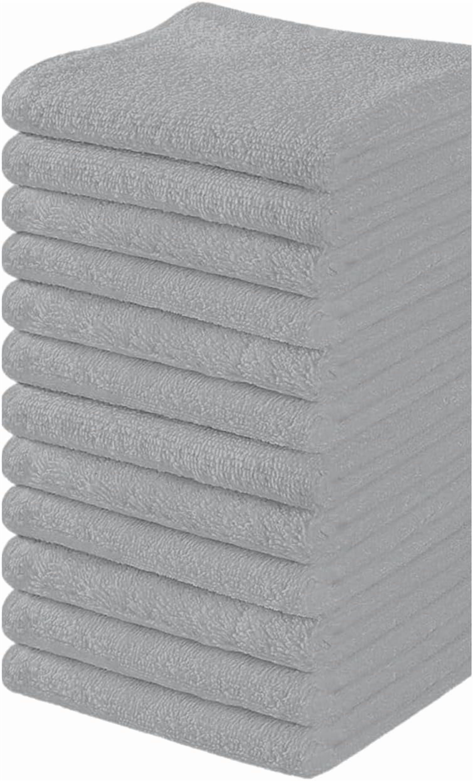 100% Cotton Wash Cloths - 12 Pack Flannel Face Towels, Highly Absorbent ...
