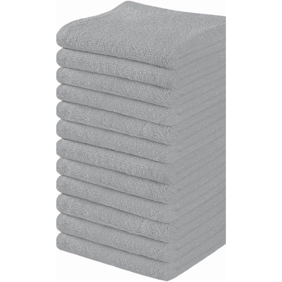 100% Cotton Wash Cloths - 12 Pack Flannel Face Towels, Highly Absorbent ...