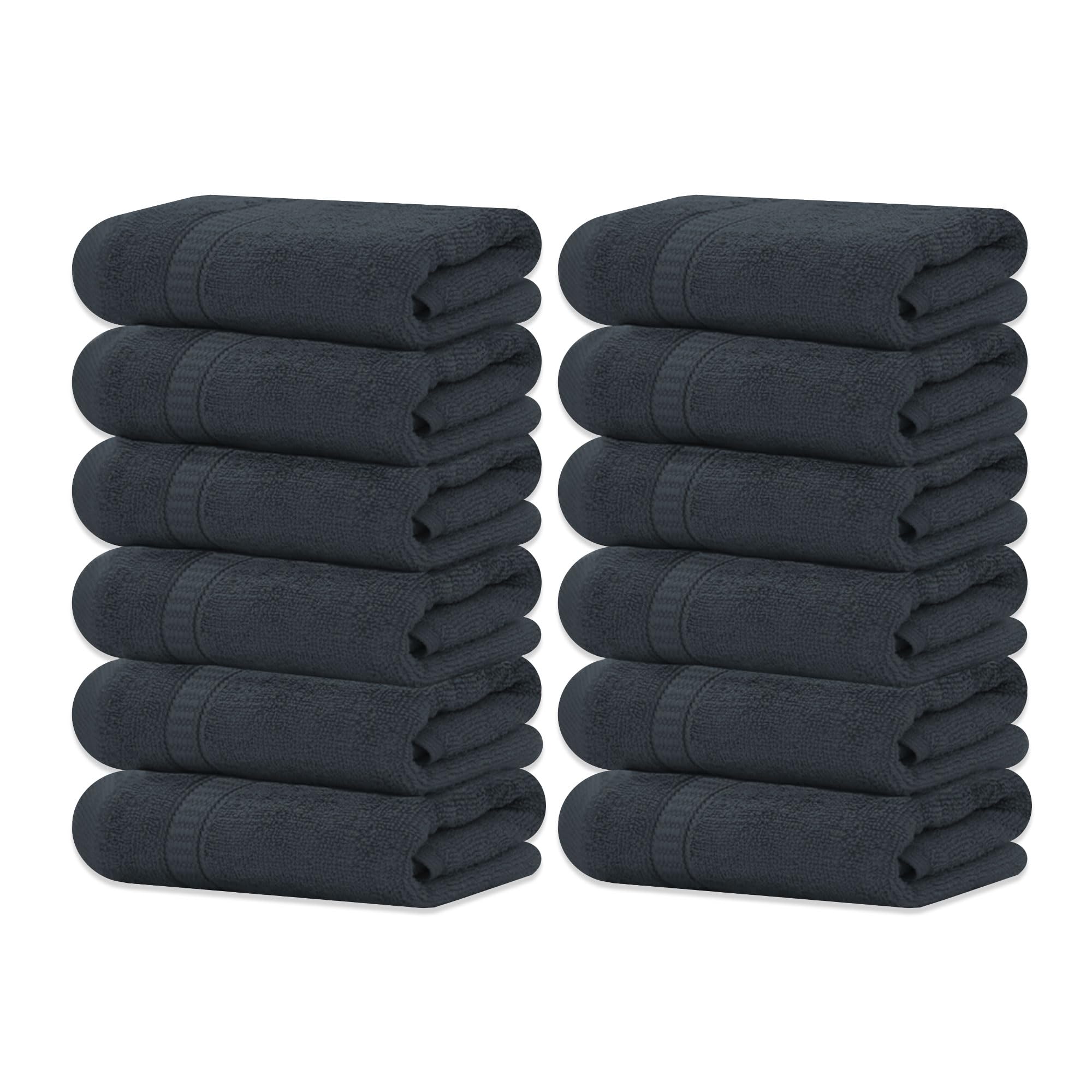 100% Cotton Washcloth - 12 Pack | 13x13 inches | Grey - Ultra Soft ...