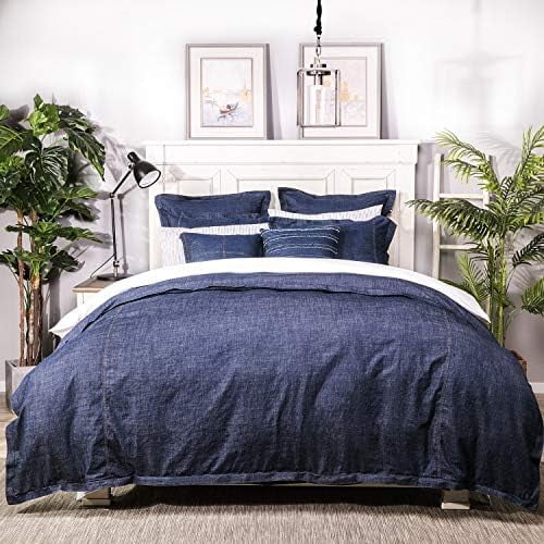 100% Cotton Washed Pillow Case Soft Denim Standard Pillow Sham 20'' x ...