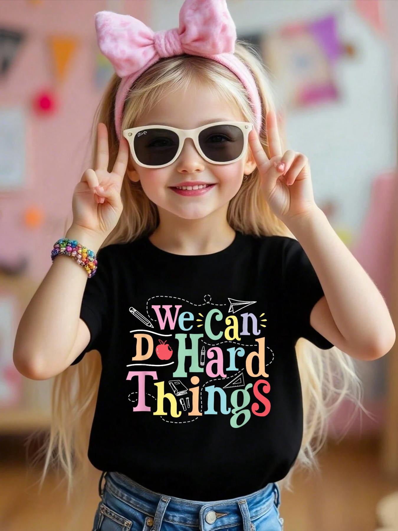 100% Cotton We Can Do Hard Things Motivational Education School Teacher ...