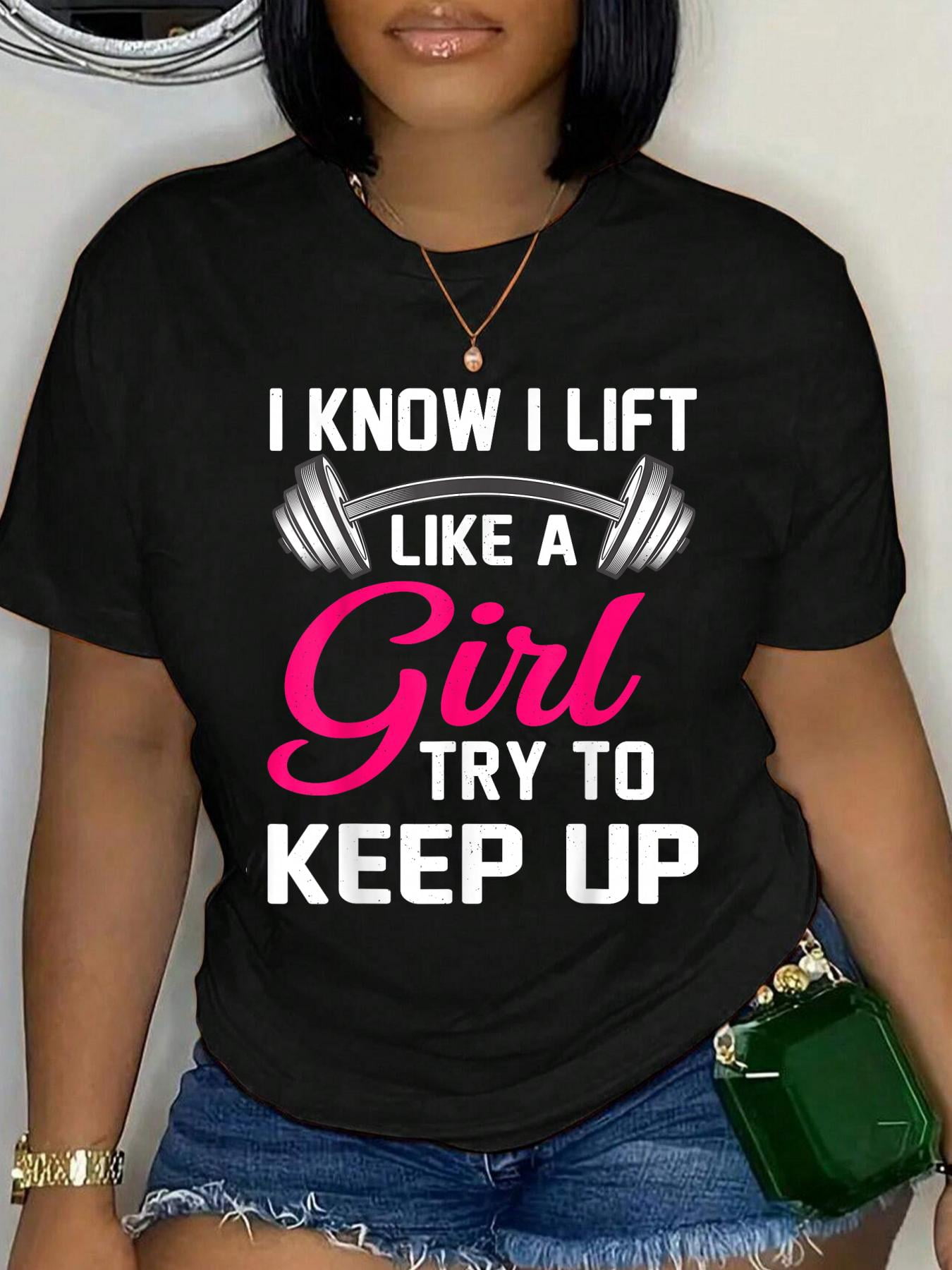 100% Cotton Weightlifting Lift Like A Girl Design Funny Power Lifting T ...