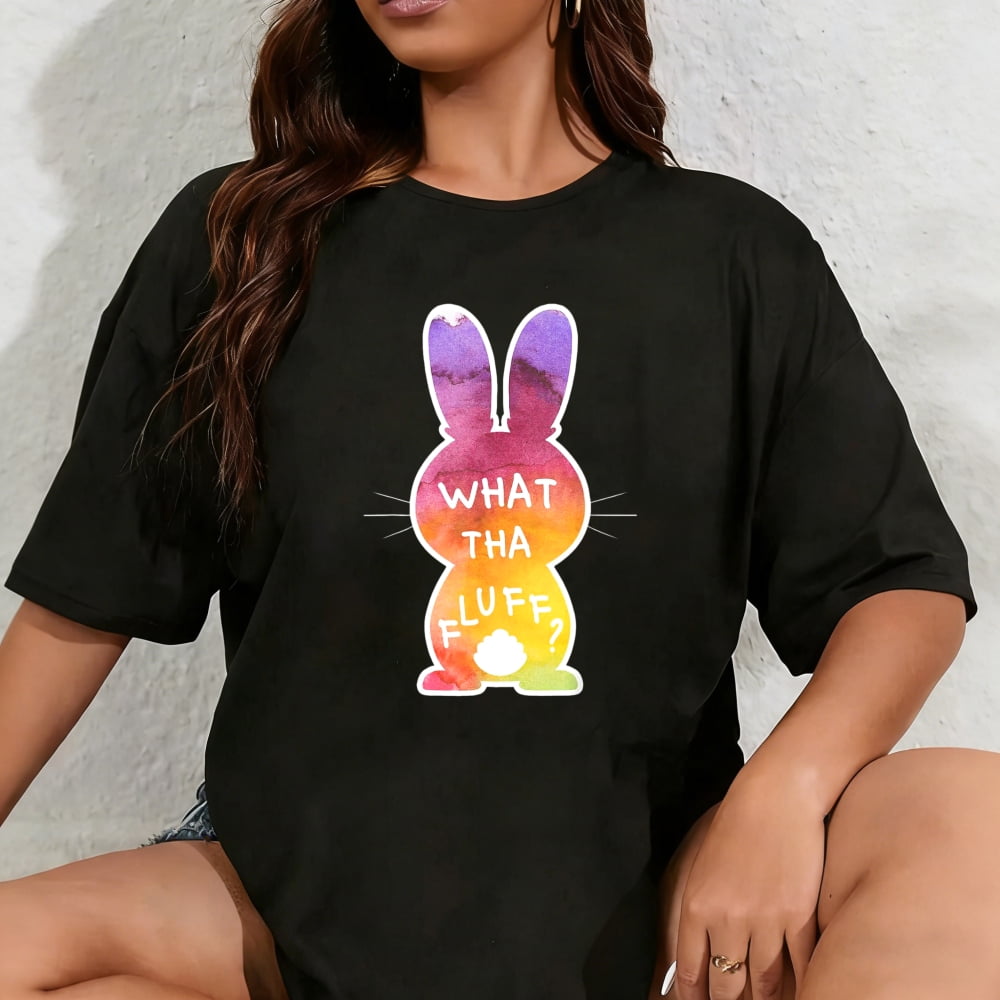 100% Cotton What Tha Fluff Funny Tie Dye Easter Bunny Egg Hunt Adult ...