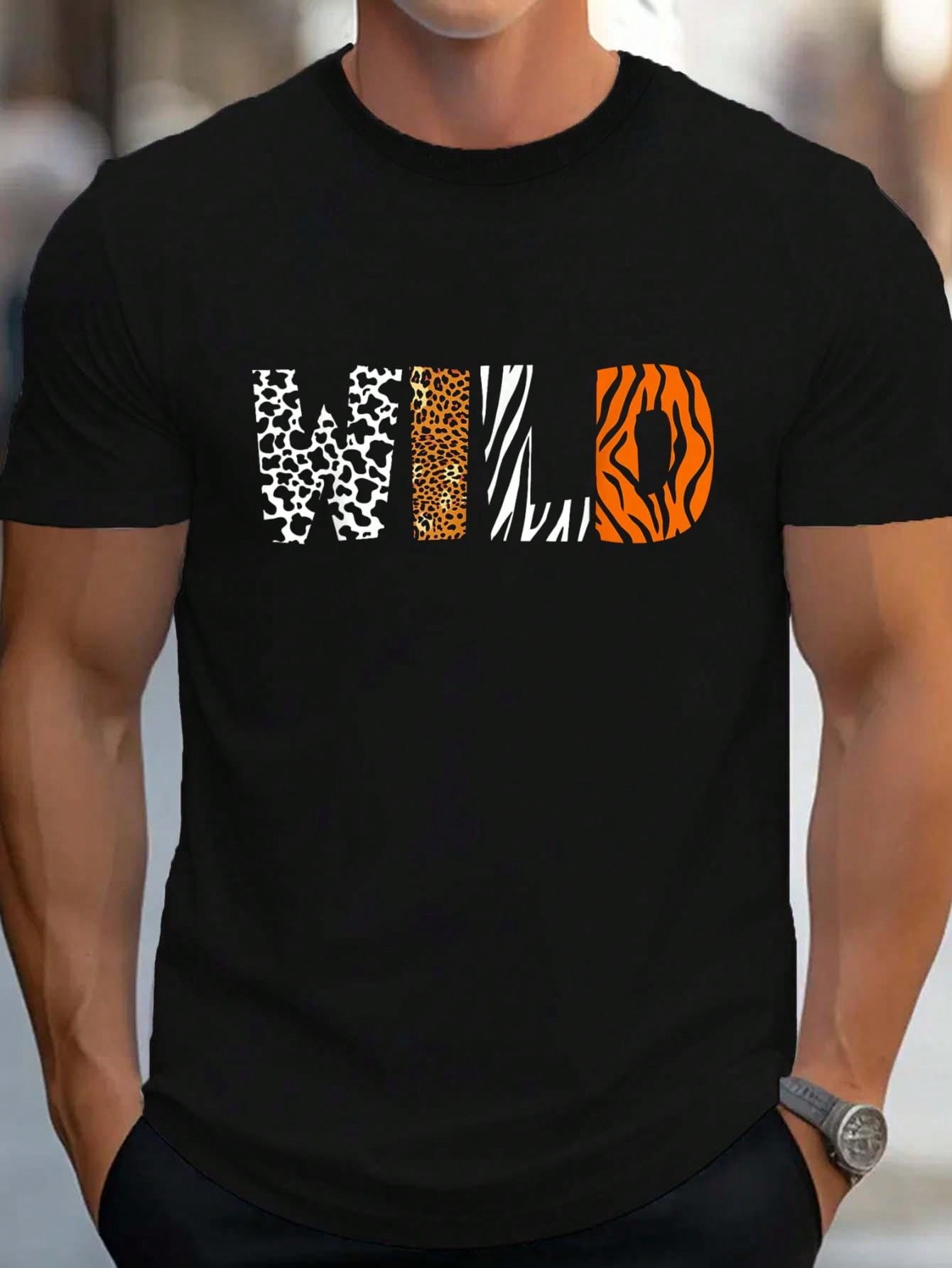 100% Cotton Wild Animal Pattern Cow Leopard Zebra Tiger Animal Print T ...
